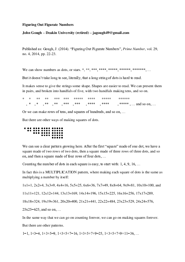 (DOC) Figuring out figurate numbers