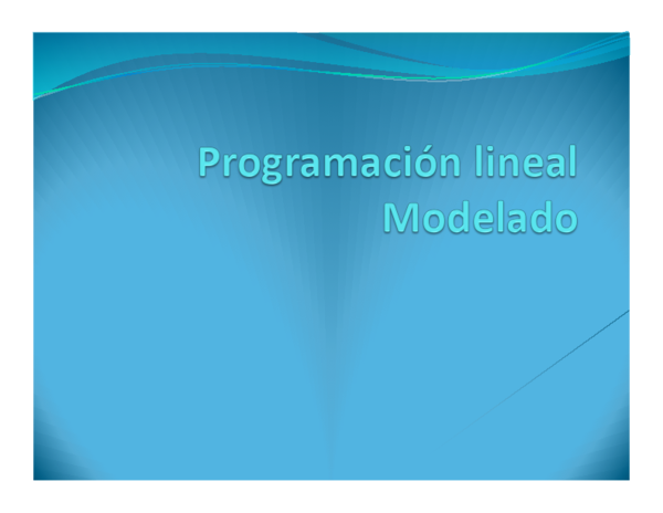 (PDF) Programacion lineal modelado