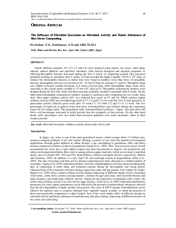 (PDF) ORIGINAL ARTICLES The Influence of Microbial Inoculants on ...