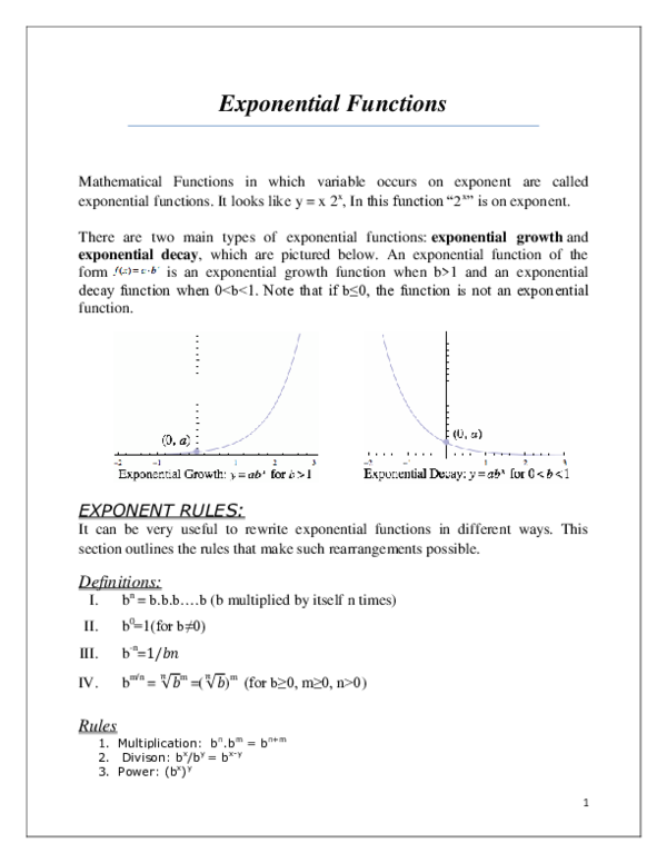 (DOC) Exponential Functions
