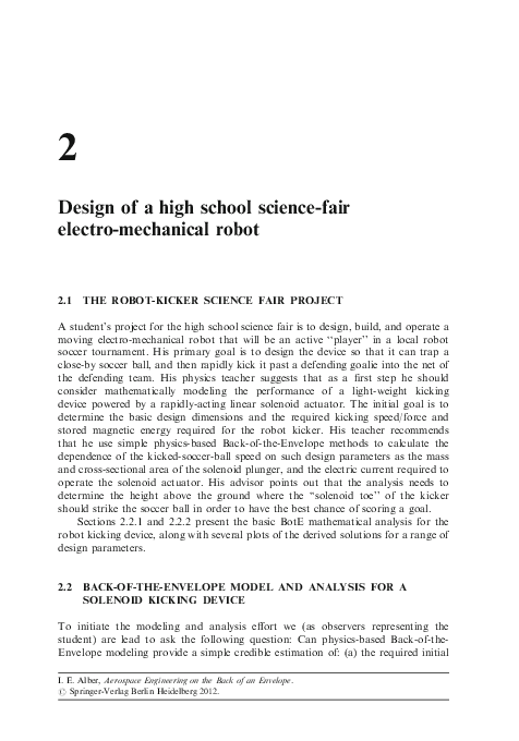 (PDF) 2 Design of a high school science-fair electro-mechanical robot 2 ...