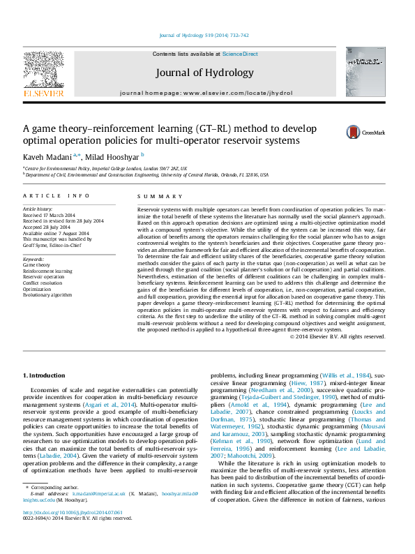 Pdf A Game Theoryreinforcement Learning Gtrl Method To Develop