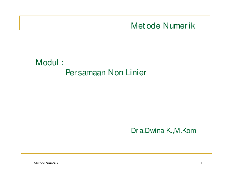 (PDF) Metode Numerik 1 Metode Numerik