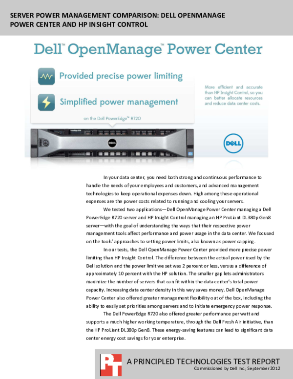 (PDF) A PRINCIPLED TECHNOLOGIES TEST REPORT SERVER POWER MANAGEMENT ...