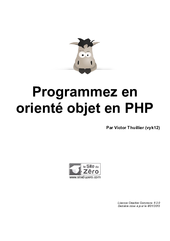 Pdf Programmez En Orienté Objet En Php