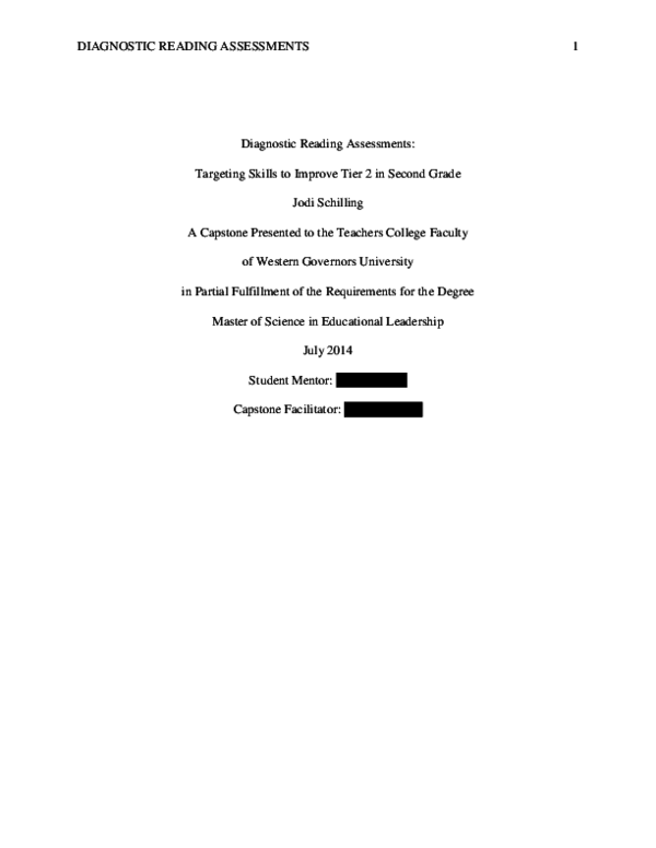 (PDF) DIAGNOSTIC READING ASSESSMENTS 1 Diagnostic Reading Assessments ...