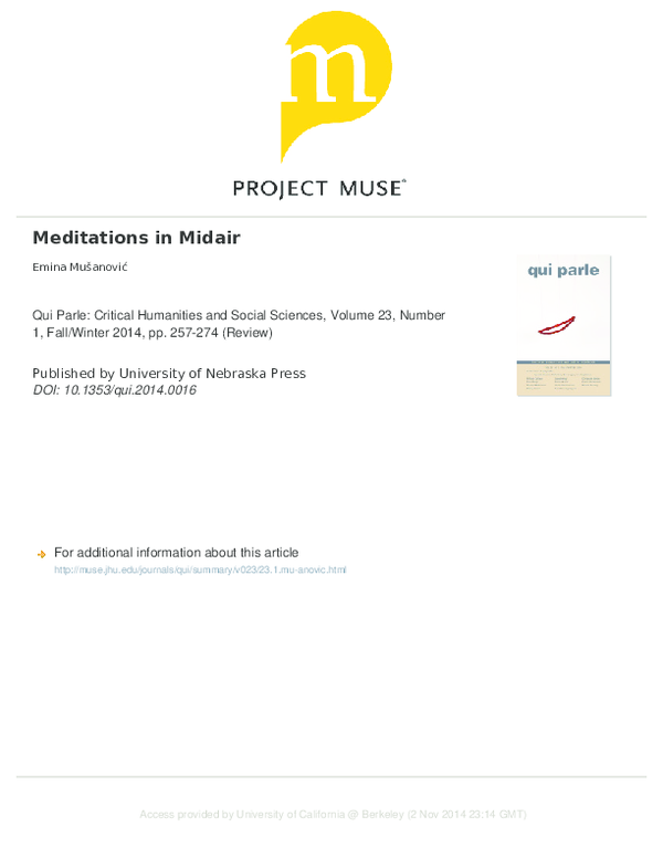 (PDF) Meditations in Midair: A review essay of Timothy Morton ...