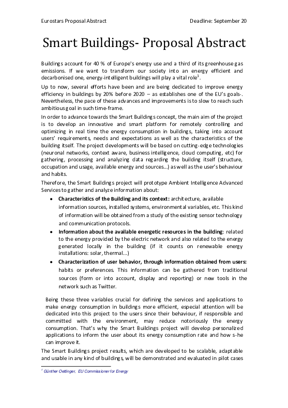 (PDF) Smart Buildings-Proposal Abstract