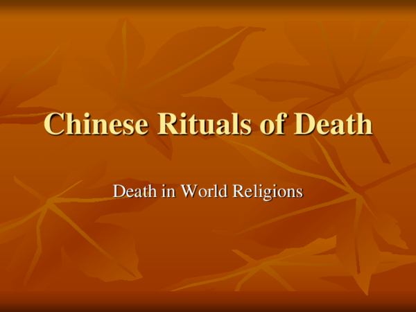 (PPT) Chinese Rituals of Death