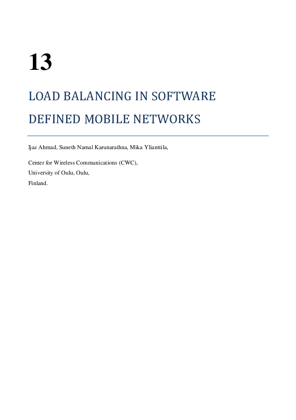 (DOC) LOAD BALANCING IN SOFTWARE DEFINED MOBILE NETWORKS