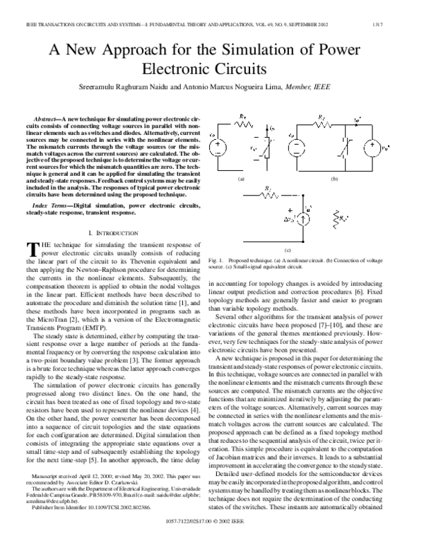 (PDF) A new approach for the simulation of power electronic circuits
