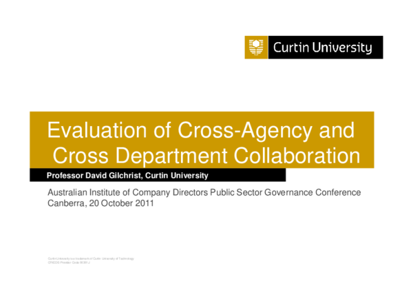 (PDF) Evaluation of Cross-Agency and Cross Department Collaboration