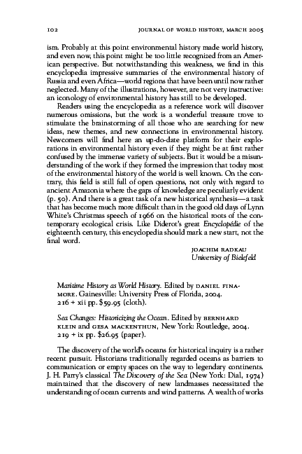 (PDF) Maritime History and World History (Multiple Review Journal of ...