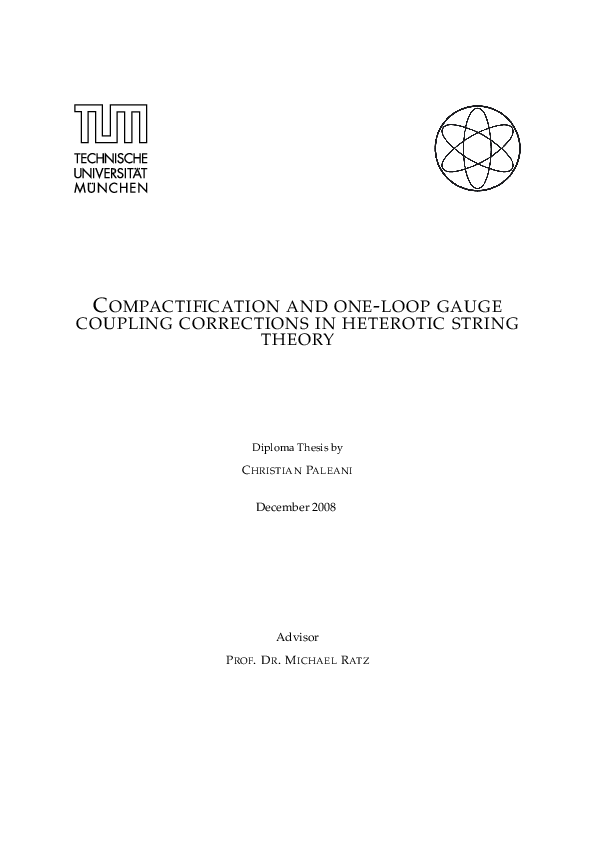 Pdf Compactification And One Loop Gauge Coupling Corrections In