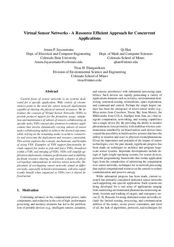 Pdf Virtual Sensor Networks A Resource Efficient Approach For Concurrent Applications Qi 8504