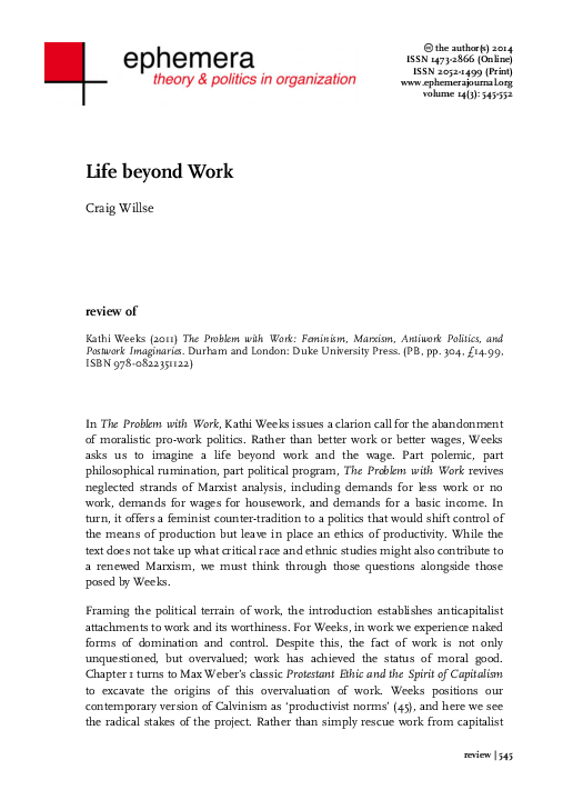 (PDF) Life beyond Work