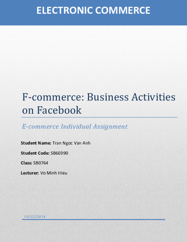 (PDF) F-commerce: Business Activities on Facebook Contents