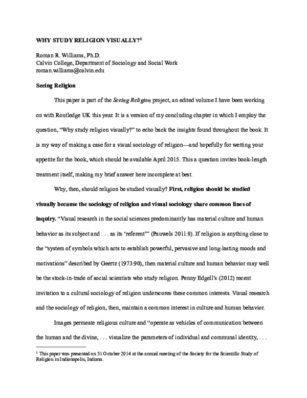 (PDF) Why Study Religion Visually?