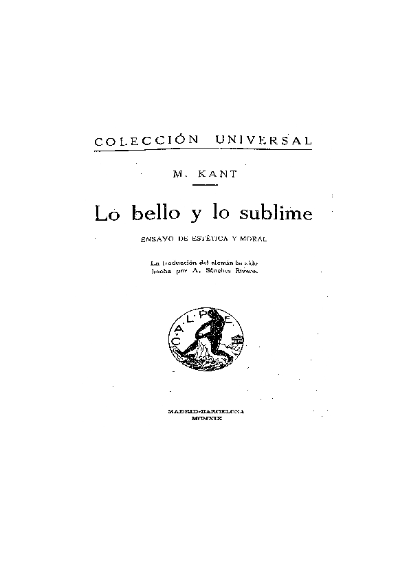 (PDF) Kant, Immanuel - Lo bello y lo sublime.