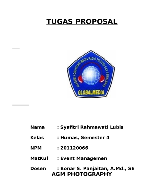 (DOC) TUGAS PROPOSAL Nama : Syafitri Rahmawati Lubis Kelas : Humas ...