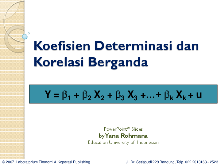 (PDF) PowerPoint ® Slides Koefisien Determinasi dan Korelasi Berganda