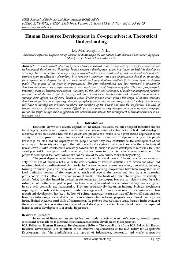 (PDF) Human Resource Development in Co-operatives: A Theoretical ...