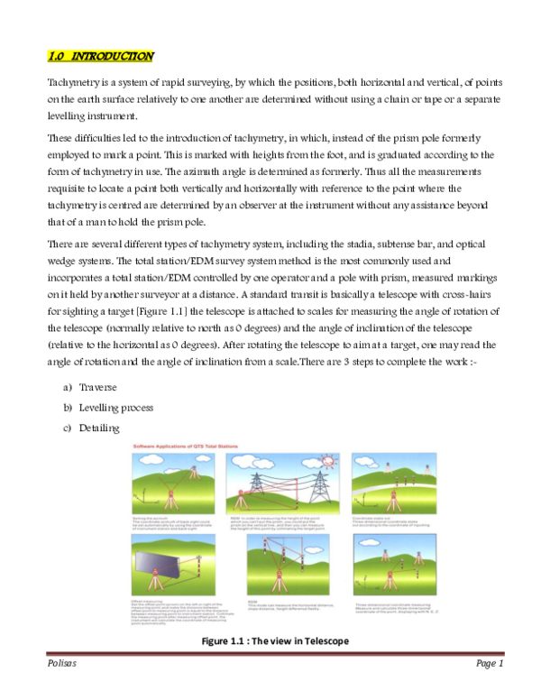 (DOC) Theodolite traverse survey and Tachymetry survey