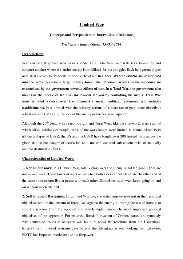 (PDF) Limited Wars