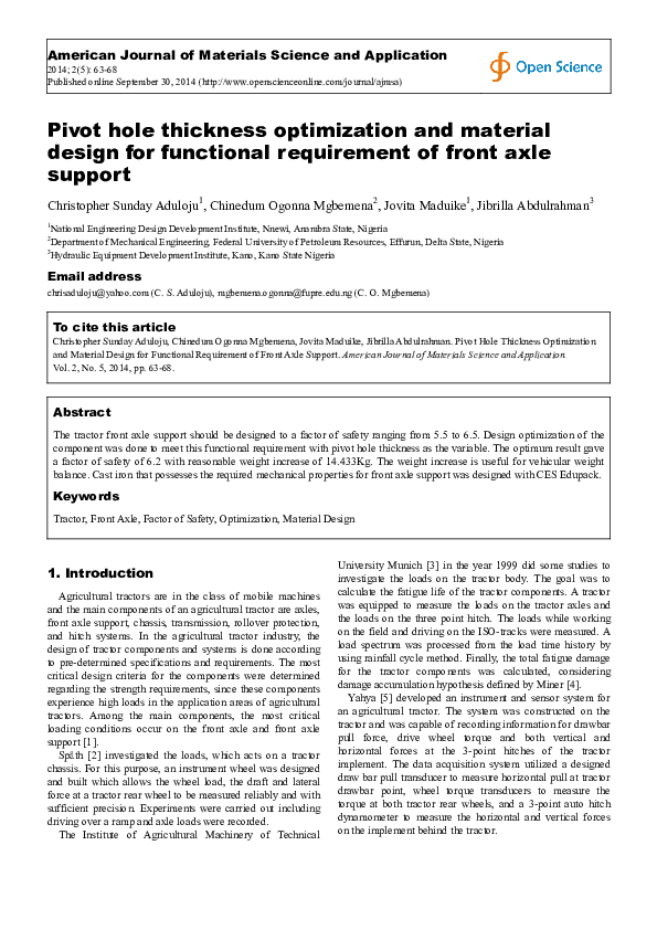 (PDF) Pivot hole thickness optimization and material design for ...