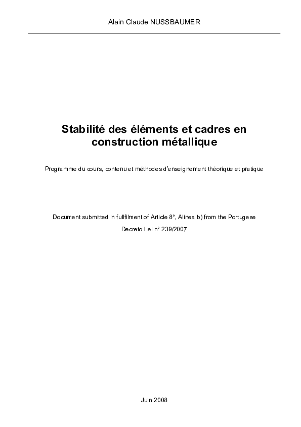 (PDF) Alain Claude NUSSBAUMER Table des matières