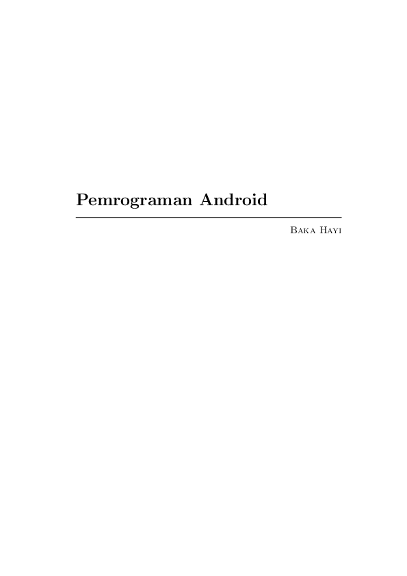 (PDF) Pemrograman Android