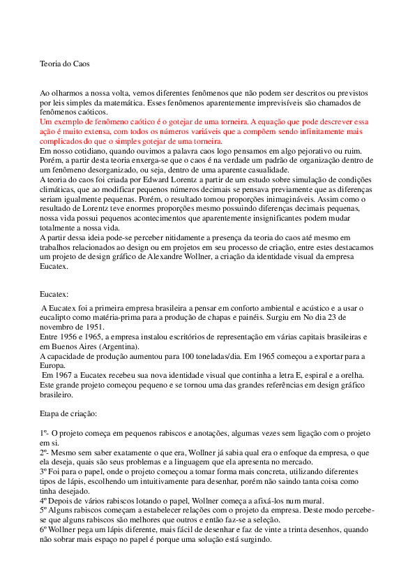 (PDF) Teoria do Caos