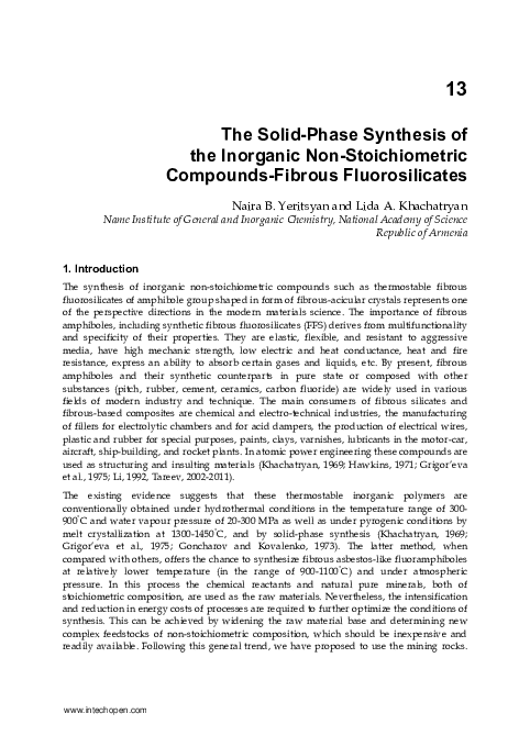 (PDF) The Solid-Phase Synthesis of the Inorganic Non-Stoichiometric ...