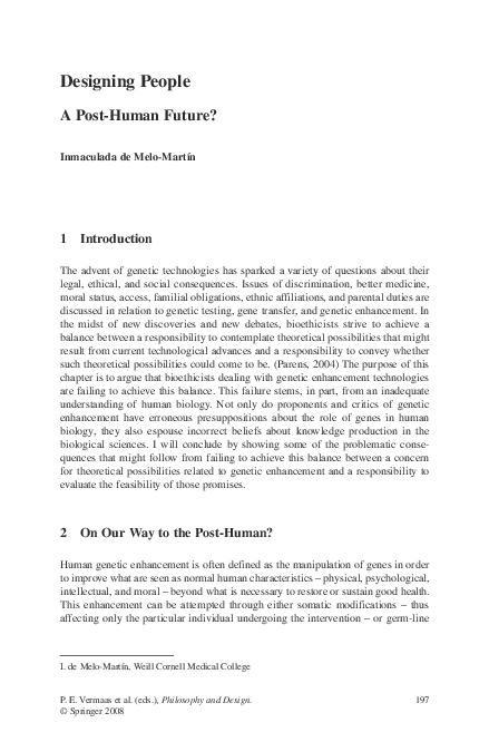 (PDF) Designing People: A Post-Human Future