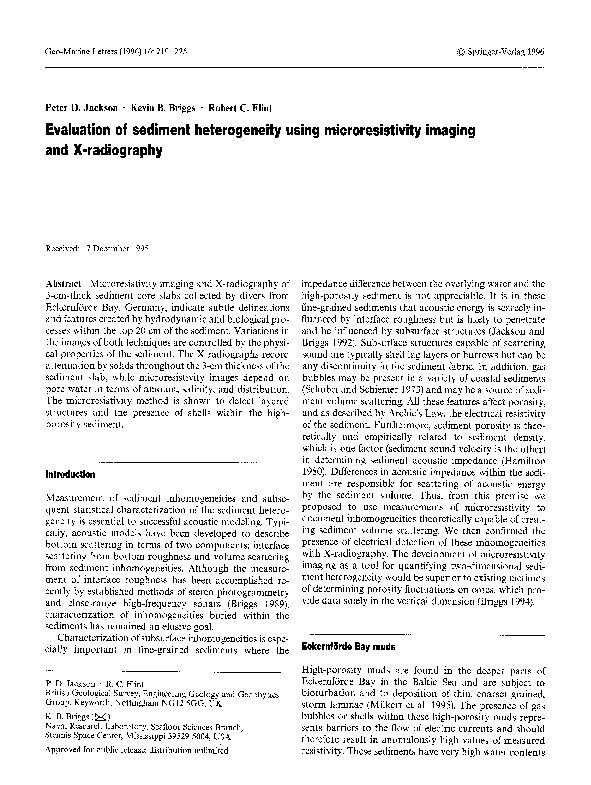 (PDF) Evaluation of sediment heterogeneity using microresistivity ...