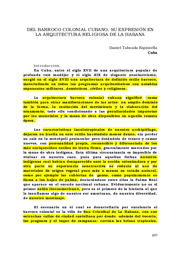 (PDF) DEL BARROCO COLONIAL CUBANO. SU EXPRESIÓN EN LA ARQUITECTURA ...