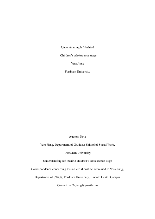 (DOC) Understanding left-behind Children's adolescence stage Background
