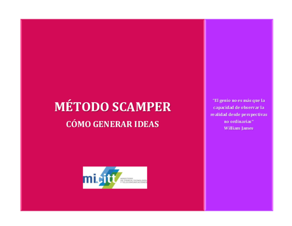 (PDF) MÉTODO SCAMPER CÓMO GENERAR IDEAS