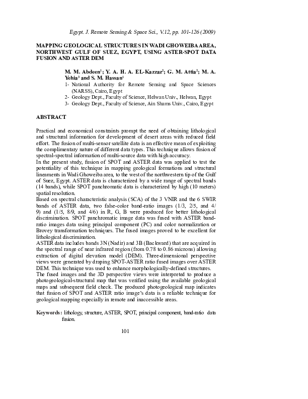 Pdf Mapping Geological Structures In Wadi Ghoweiba Area Northwest Gulf Of Suez Egypt Using