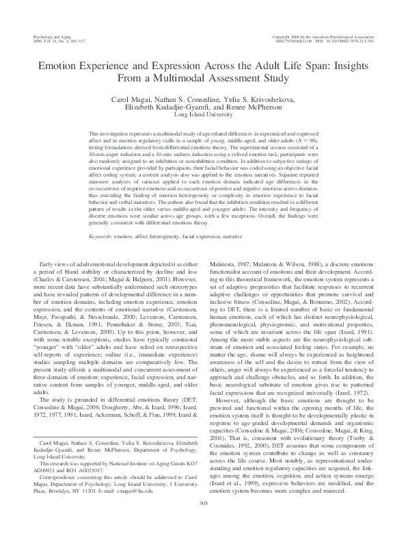 (PDF) Magai, C. Consedine, N. S., Krivoshekova, Y. S., McPherson, R., & Kudadjie-Gyamfi, E ...
