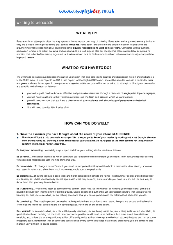 (PDF) Writing to Persuade