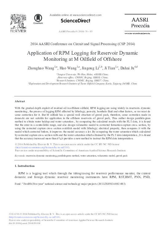 (PDF) Application of RPM Logging for Reservoir Dynamic Monitoring at M ...