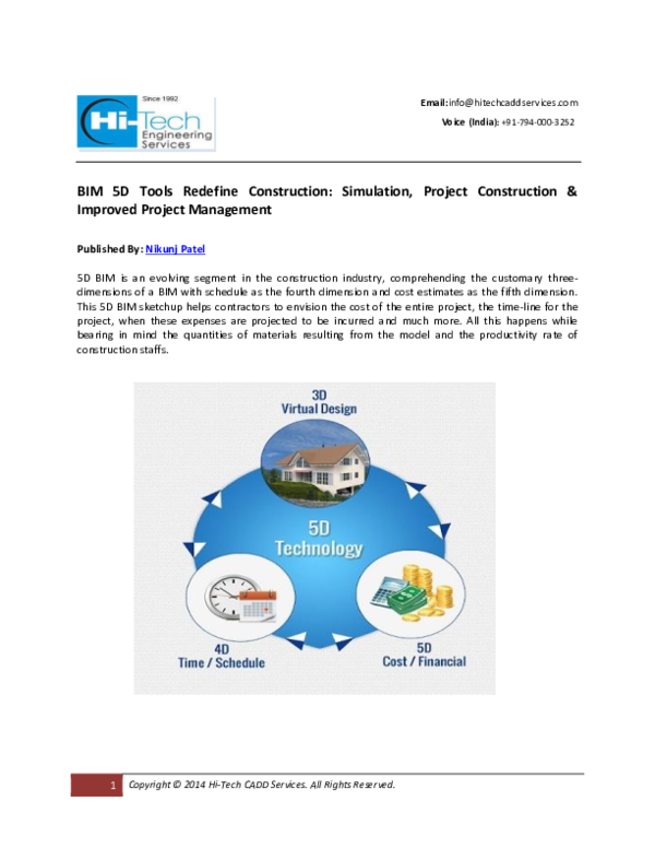 (PDF) BIM 5D Tools Redefine Construction Simulation, Project ...
