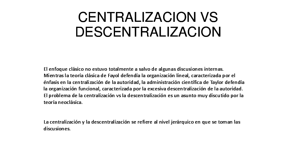 (PPT) CENTRALIZACION VS DESCENTRALIZACION