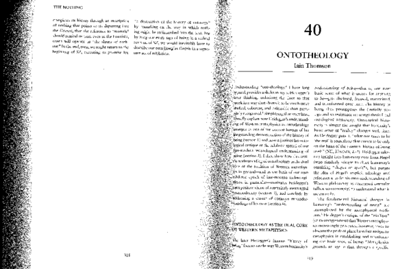 (PDF) Iain Thomson, “Ontotheology,” from François Raffoul and Eric S ...