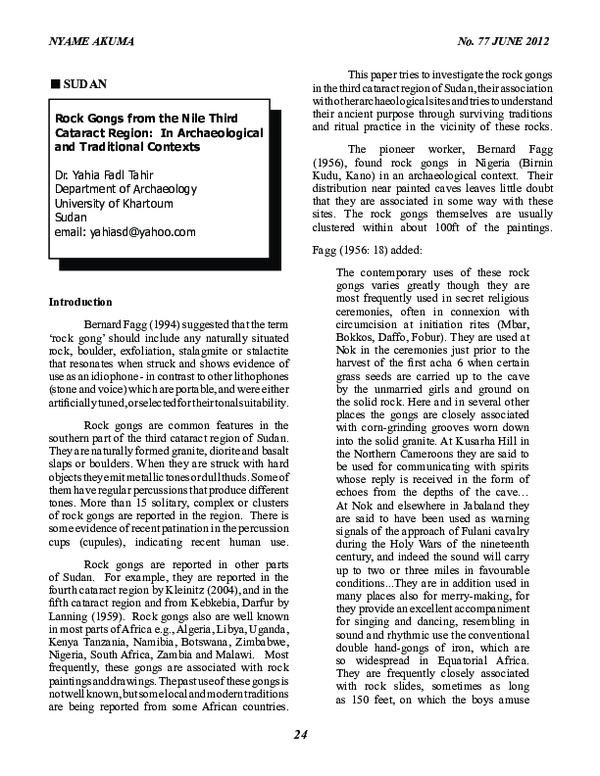 (PDF) Rock Gongs from the Nile Third
