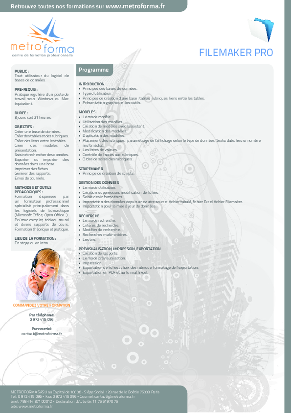 (PDF) Formation Filemaker Pro - Métro'Forma