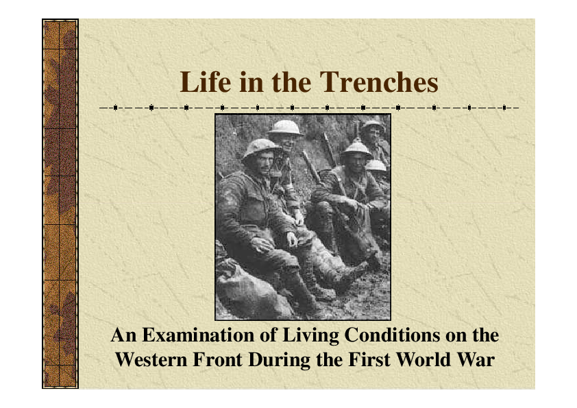 (PDF) Life in the trenches of wwi ppt