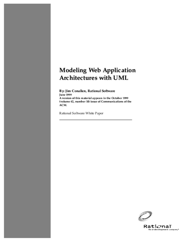 (PDF) Modeling Web application architectures with UML