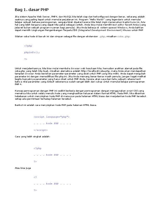 Pdf Belajar Php